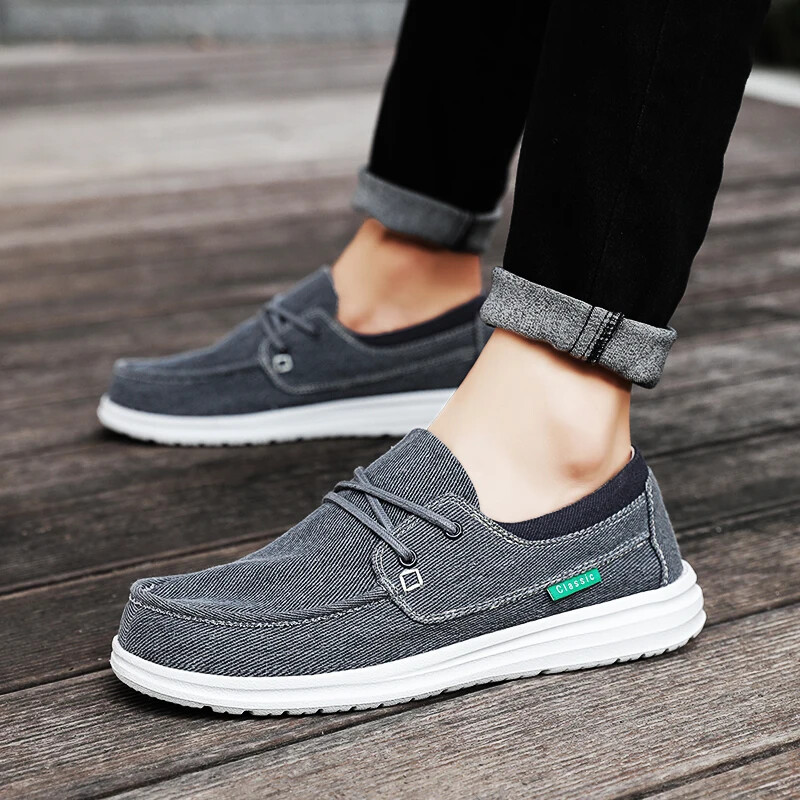 Summer Men's Canvas Shoes Breathable Casual Shoes Loafers Slip on ...
