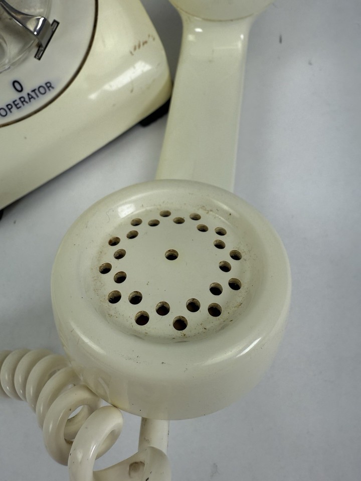 Automatic Electric Monophone Rotary Dial Desk Phone White VIntage ...