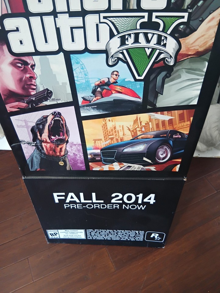 Grand Theft Auto (GTA) V (FIVE) Cardboard Standee Floor Store Display ...