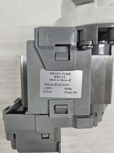 Drain Pump W10276397 for Whirlpool Washer B40-3A, 10min on 50min off ...