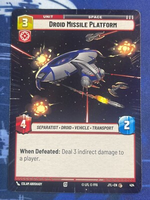 Star Wars Unlimited - Droid Missile Platform Hyperspace 424 | eBay