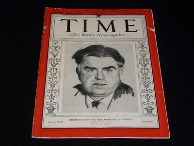 1933 OCTOBER 2 TIME MAGAZINE - JOHN L. LEWIS UNITED MINE WORKERS COVER ...