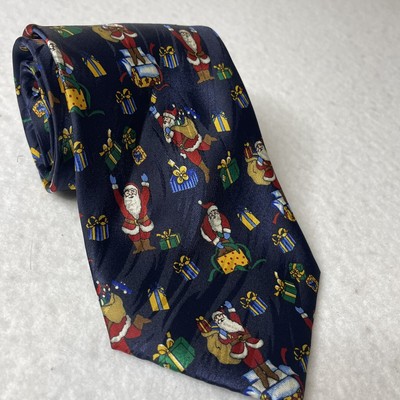 Keith Daniels Christmas Santa Present Tie Blue | eBay