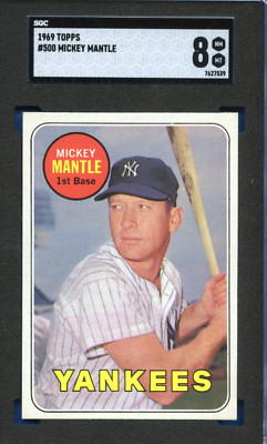 1969 Topps #500 Mickey Mantle Yankees HOF Last Name in Yellow SGC 8 ...