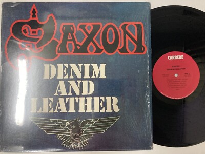 SAXON - Denim and Leather LP (1st US Pressing on CARRERE, in Shrink ...