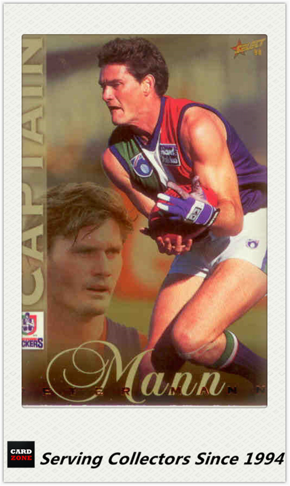 1998 Select AFL Club Captains Parallel Card CC12 Peter Mann (Fremantle ...