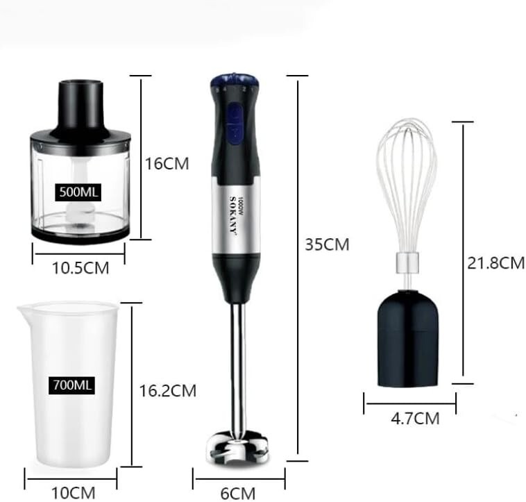 1000W 4 in1 5 Speeds Immersion Multi-Purpose Stick Hand Blender Heavy ...