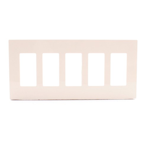 Leviton SJ265-SI Ivory 5-Gang Decora Unbreakable Nylon Midway Screwless ...