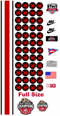 OHIO STATE OSU BUCKEYES Football Helmet Decals Black Full Size 8 mil ...