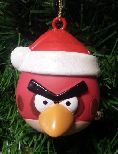 KURT S. ADLER ANGRY BIRDS™ RED BIRD BALL WITH SANTA HAT CHRISTMAS ...
