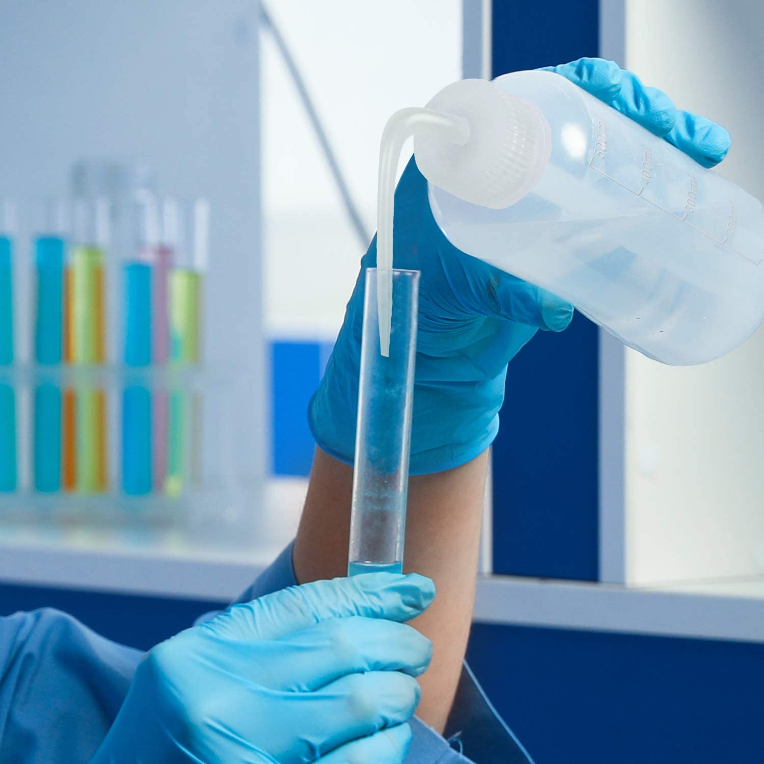 6Pcs 500Ml Plastic Safety Wash Bottles Lab Squeeze Bottle LDPE Squirt ...