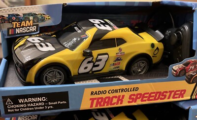 TEAM NASCAR RC RADIO CONTROLLED TRACK SPEEDSTER 63 Yellow BNIB | eBay