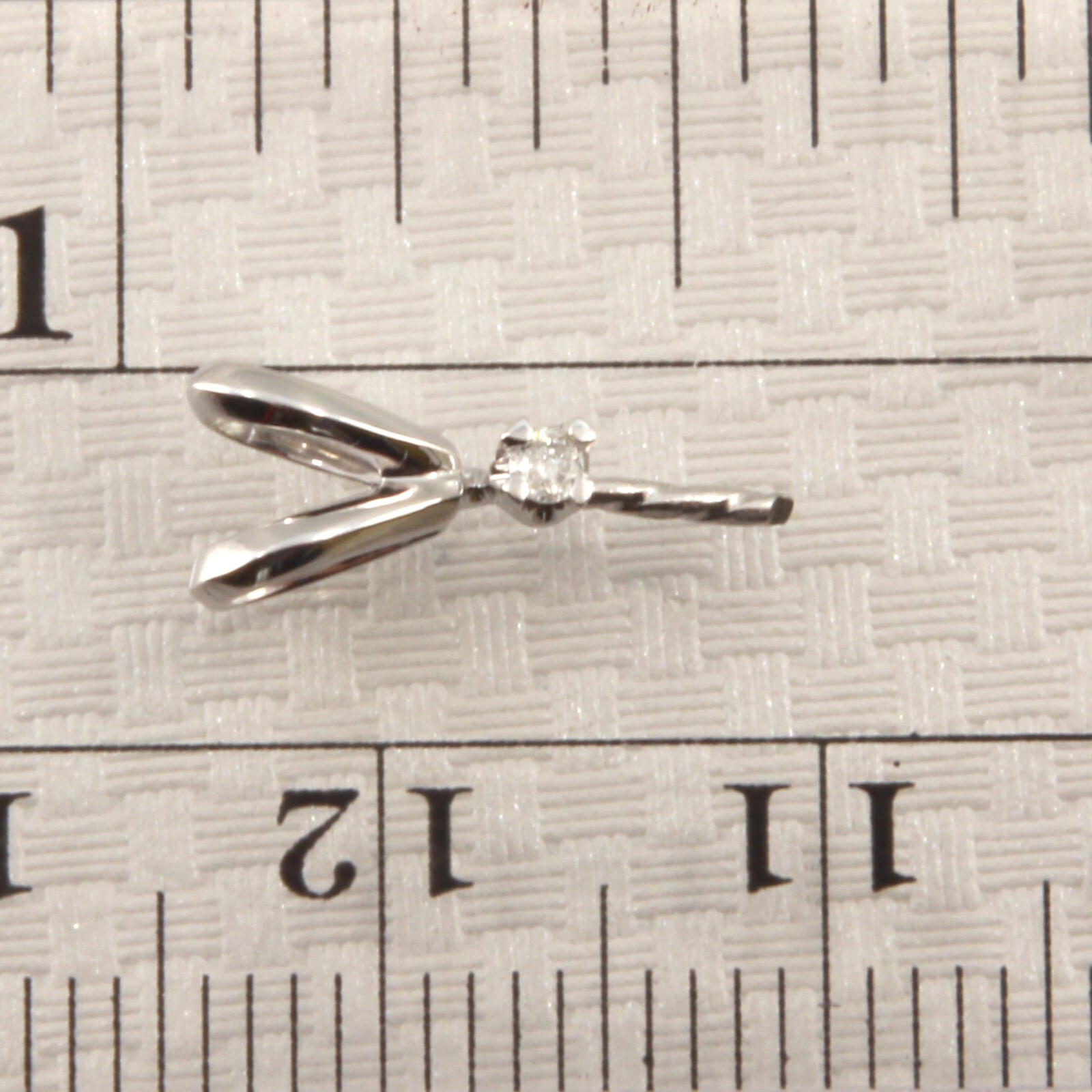 14K Gold Diamond-Set Rabbit-Ear Pendant Bail for Pearls (Medium Size ...