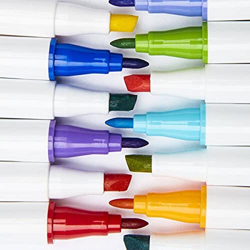 Studio Chisel & Fine Tip Marker Set of 12 Colors with Travel Storage ...