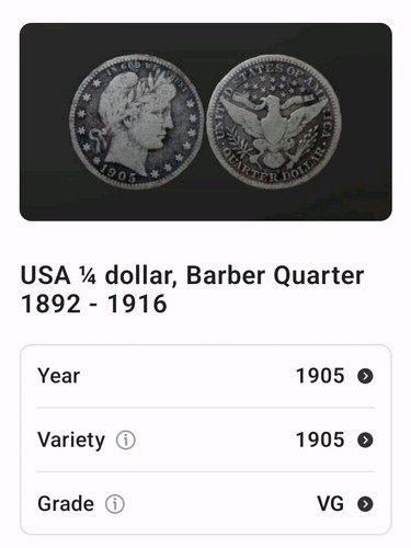 1905-S Barber Quarter 25c 25 Cent Silver Coin San Francisco | eBay