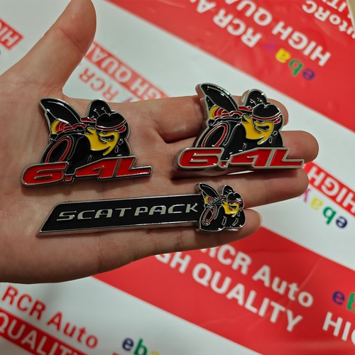 3Pcs Zinc Alloy 6.4L Super SCAT PACK Bee Emblems Fender Badges 3D ...