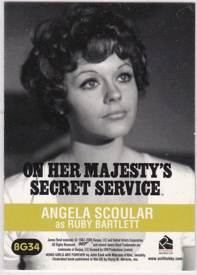 JAMES BOND DANGEROUS LIAISONS BOND GIRLS ARE FOREVER INSERT BG34 ANGELA ...