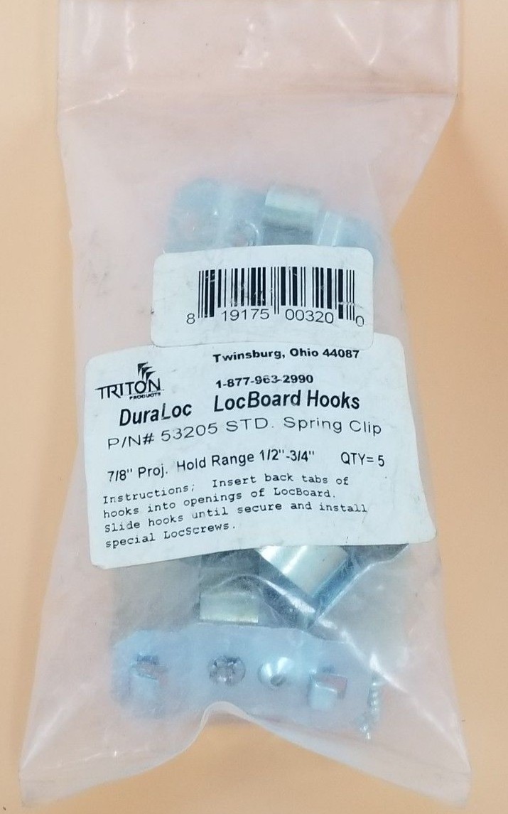 BAG OF 5 NEW GRAINGER 6YE13 STD SPRING CLIPS 7/8'' PROJ. DURA LOC P/N ...