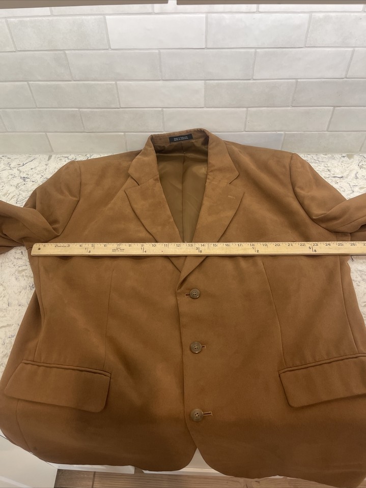 Stafford Mens 50R Blazer Brown Faux Suede Polyester Suit Jacket Sport Coat Prep | eBay
