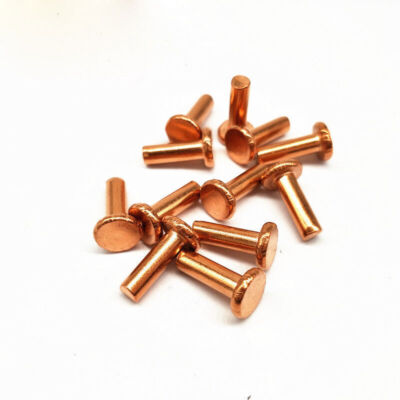50Pcs M2 Flat head Copper Rivets Brass Solid Percussion Rivet Cap Nail ...