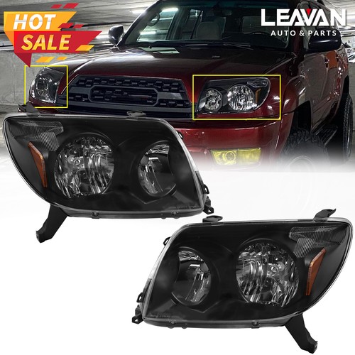 For 2003 2004 2005 Toyota 4Runner Black Headlights w/o Bulbs Left+Right ...