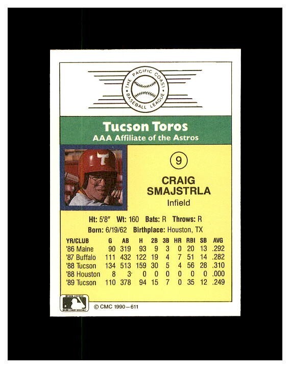 1990 Tucson Toros CMC #9 Craig Smajstra | eBay