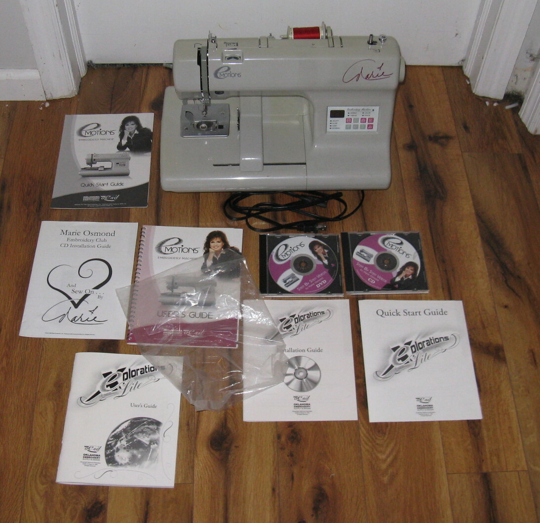 Emotions EM1 Embroidery Sewing Machine Marie Osmond Rare Works Manuals ...