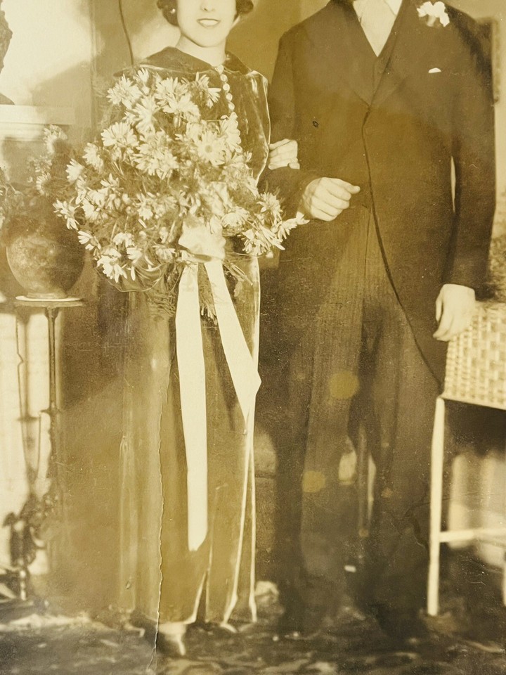 '50s Portrait Photograph Man Woman Marriage Wed Bride Groom Photo ...