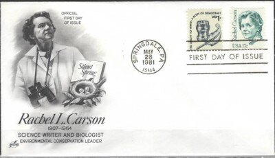 US Scott #1857, "Rachel l. Carson", First Day Cover Art Craft Cachet | eBay