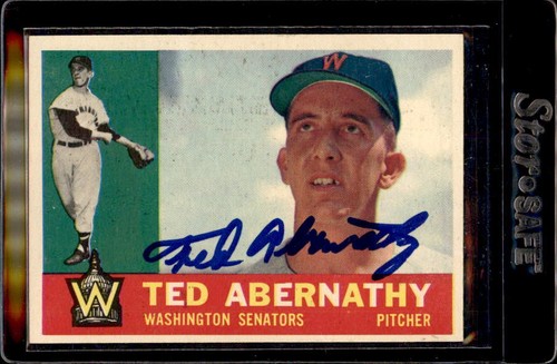Ted Abernathy 1960 Topps #334 Washington Senators Signed Baseball Card ...