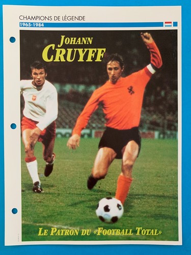FOOTBALL STAR JOHANN CRUYFF RARE VINTAGE COLLECTOR 90s ROOKIE CARD ...