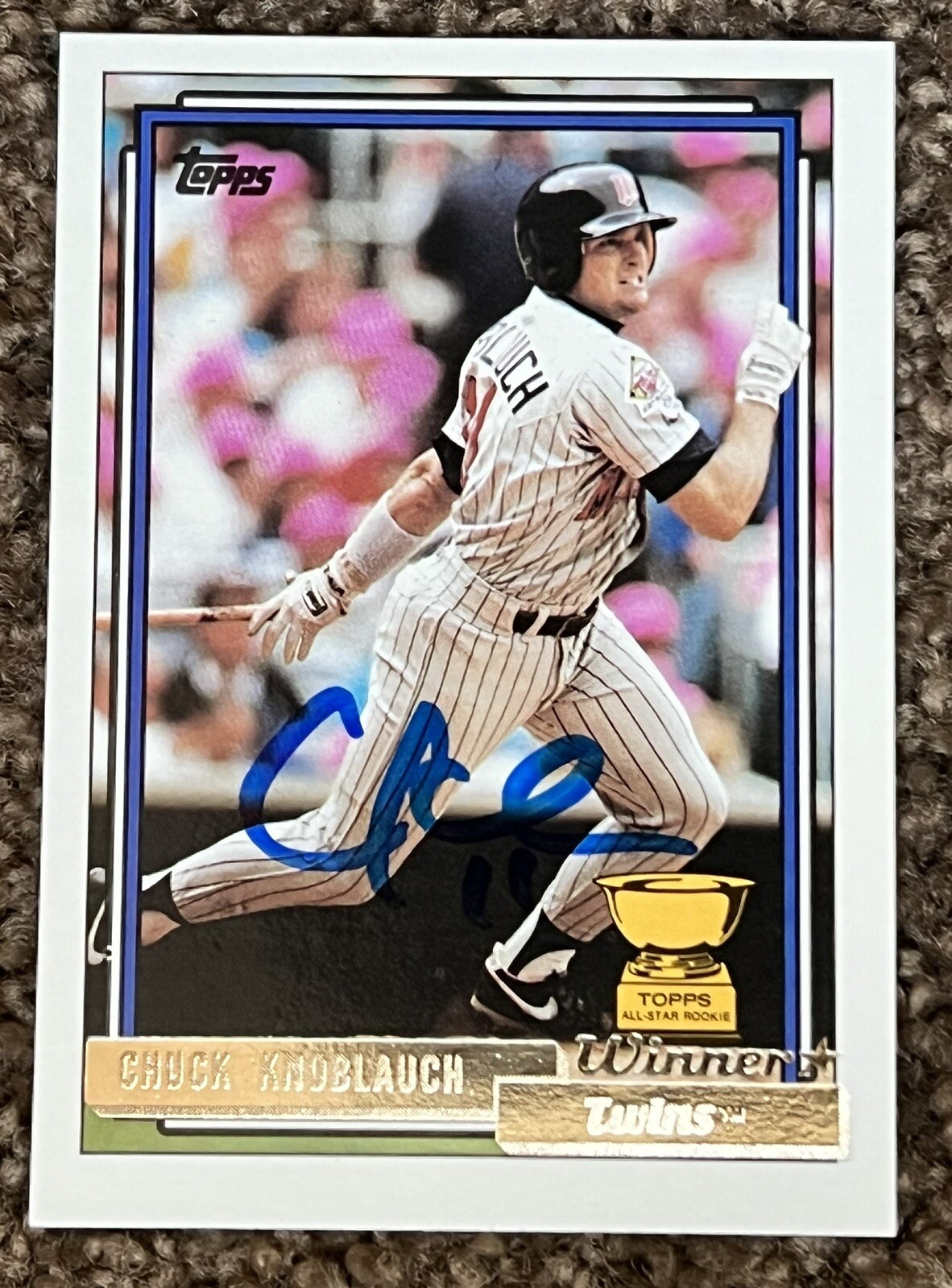 Chuck Knoblauch SIGNED AUTOGRAPH 1992 Topps Gold Minnesota Twins Rookie ...