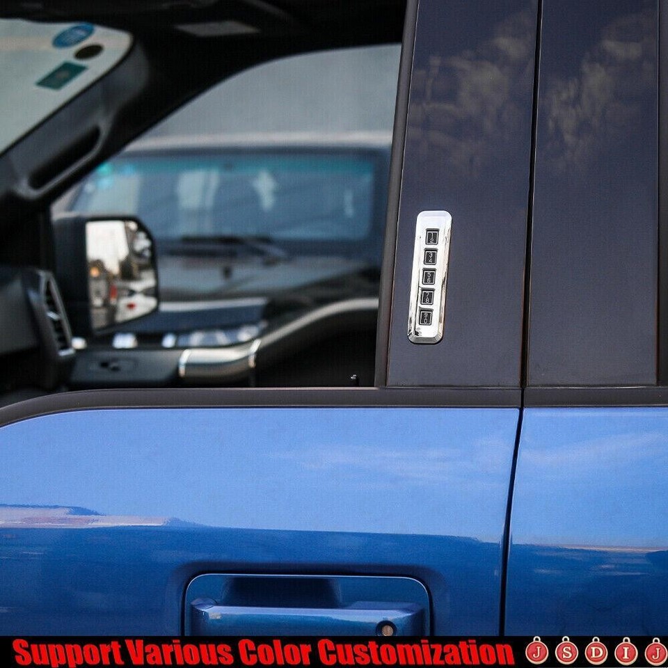 For Ford F150 2015-20 Chrome Silver Door Lock Password Button Pillar ...