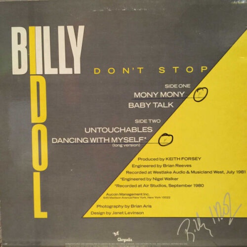 Billy Idol Don't Stop Vinyl LP | eBay