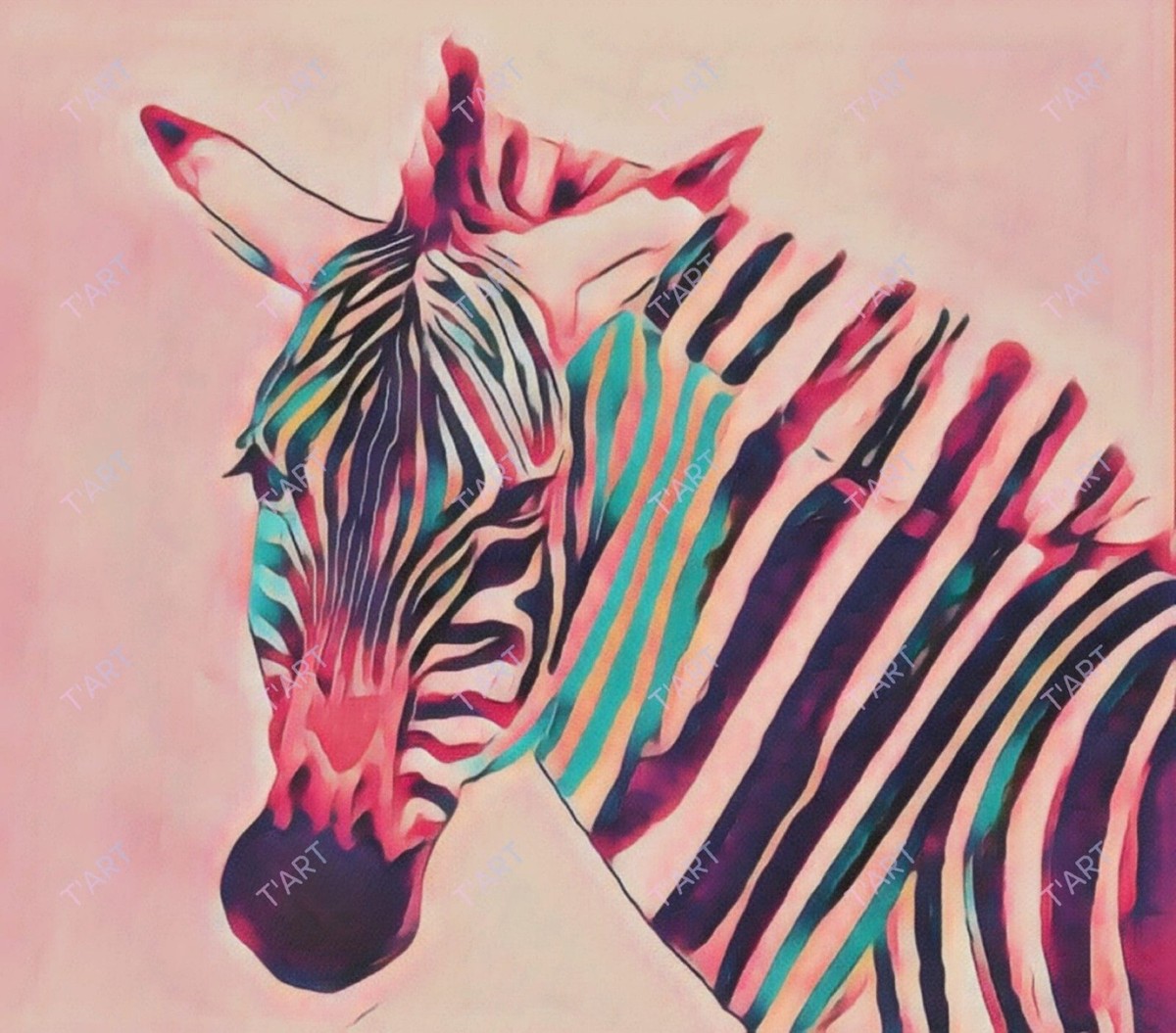 Zebra Pop Art Zebra With Baby Zebra Pop Art Arttree.com.au