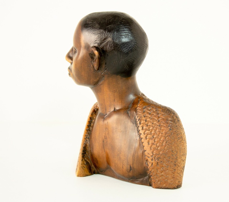 Hand-Carved Wood African Bust | eBay