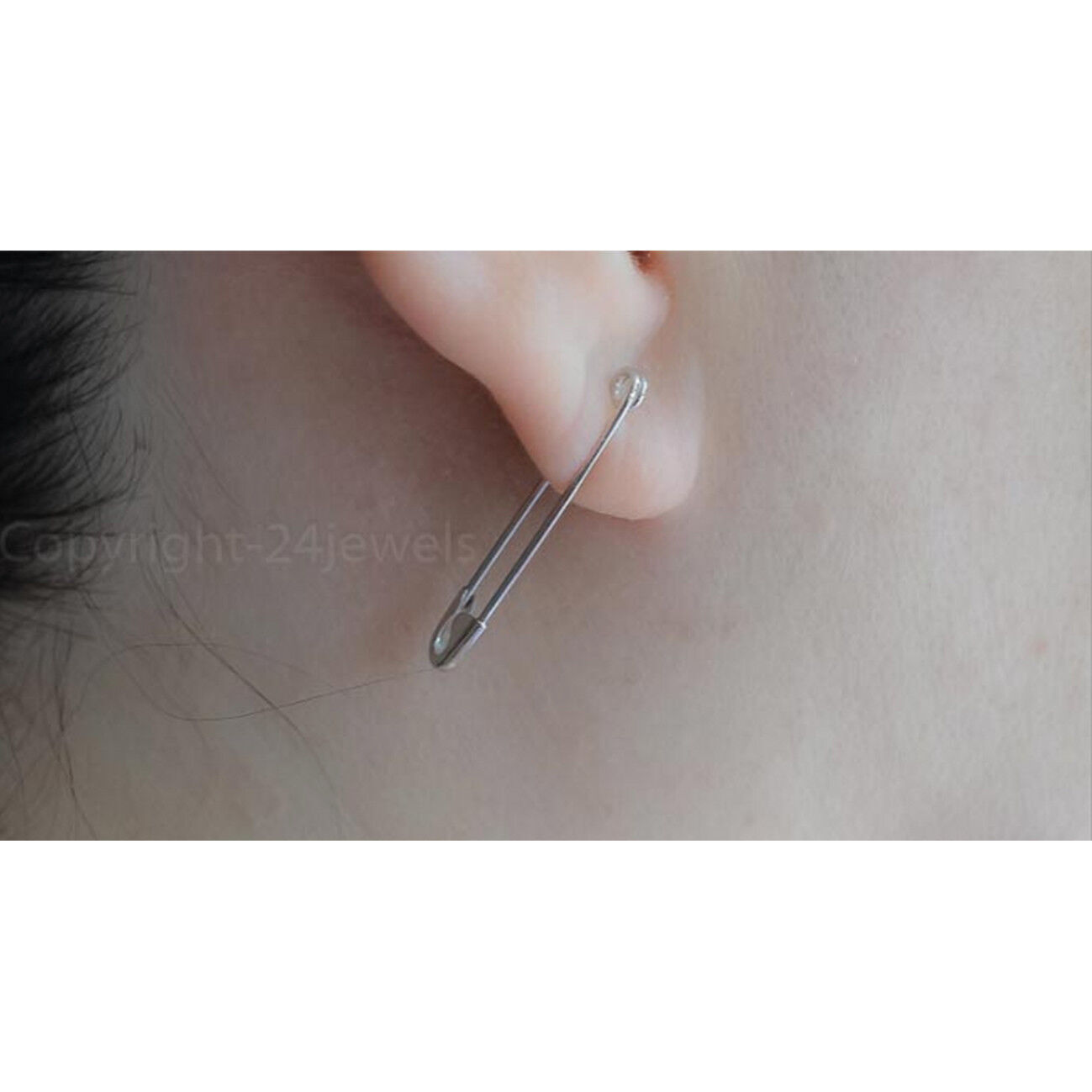 14K Gold Safety Pin Punk Earring Unique Handmade Earring Gift Hor Her 1 ...