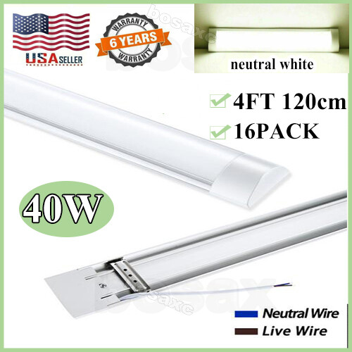 16PACK 4FT LED SHOP LIGHT 4500K Daylight Fixture LED Ceiling Lights ...