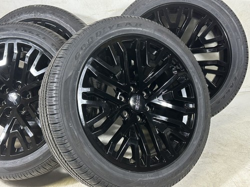 22" GMC Chevy 2019 Gloss Black CV37 Wheels And Tires 2854522 Goodyear ...