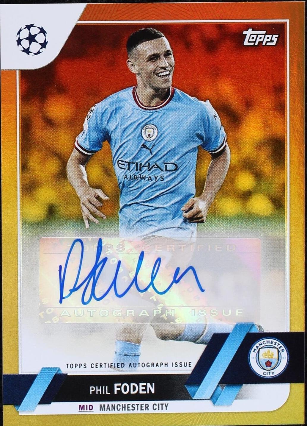 2022-23 Topps UEFA Club Competitions - Autographs Phil Foden #A-PF Gold ...