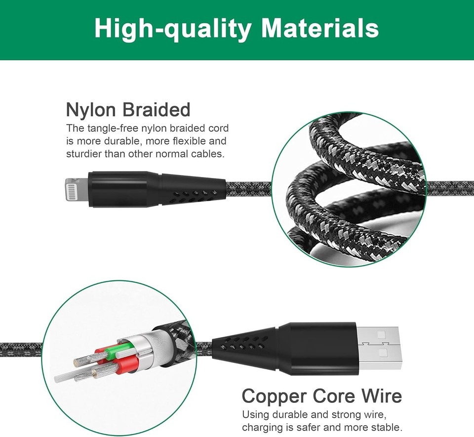 iPhone Charger Cord 20FT/6M [Apple MFi Certified] Lightning Cable Extra ...