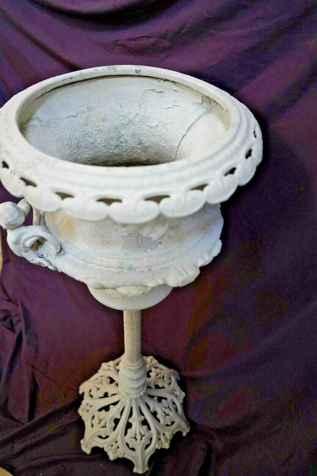 Vintage Angel Plant Stand Tall solid cast Aluminum Italian style tall ...