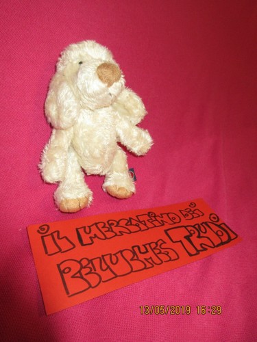 TRUDI : PELUCHE-PUPAZZO CANE7DOG  PANNA PELO BUSSI   N 35,MADE IN ITALY