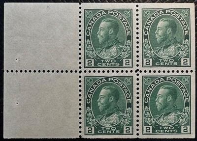 MH SC#107b booklet pane 2c yellow green KGV Admiral | eBay