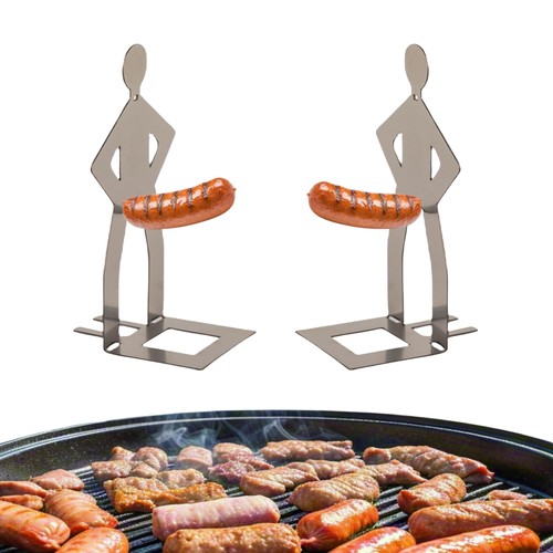 natalieenati 2 PCS Funny BBQ Stand Man Hot Dog HolderReusable Stainless ...