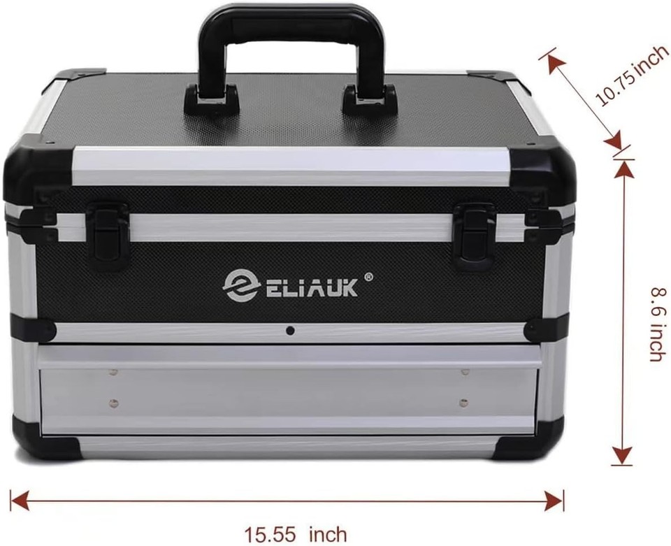ELIAUK Tool Box Hard Case Tool Organizer Storage Cabinet Tool box with ...