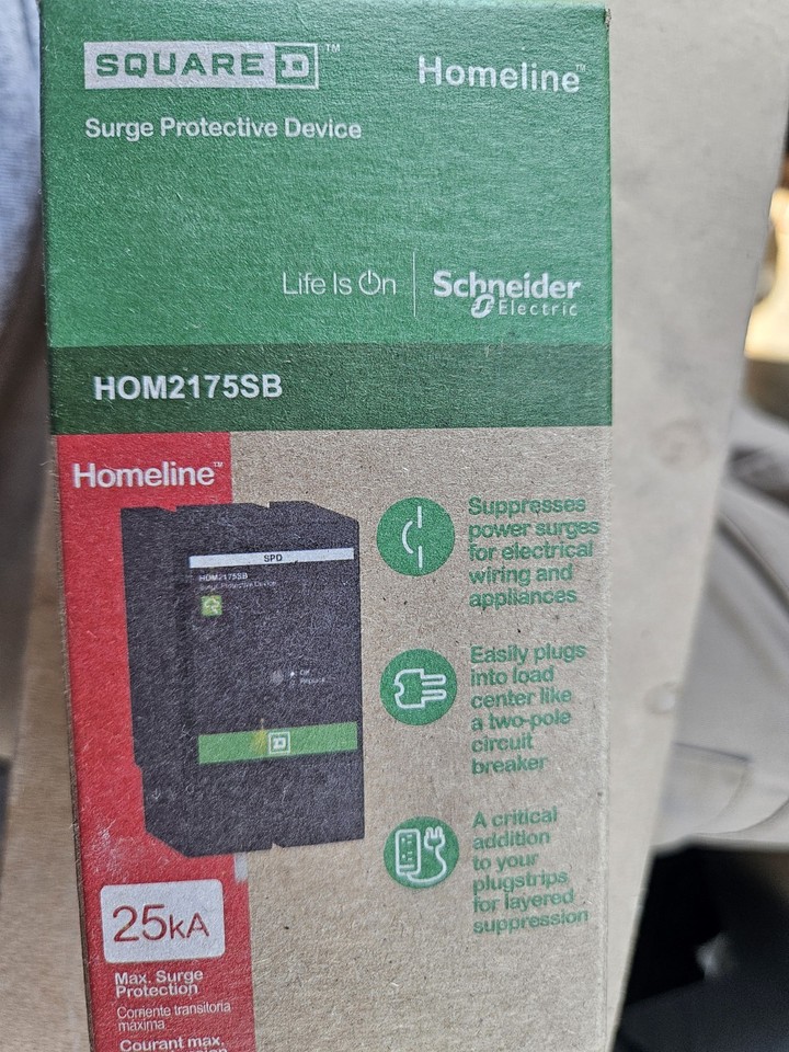 Square D HOM2175SB Homeline Surgebreaker 2-Pole 120/240 V 22.5kA Surge ...