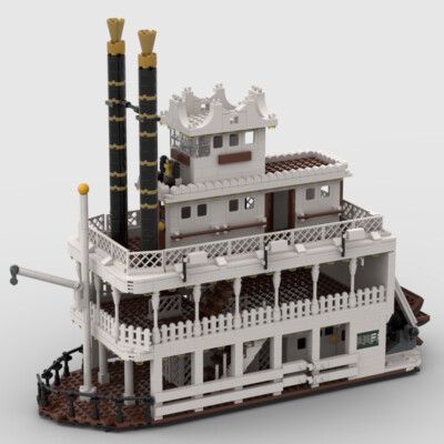 YOUFOY Western Paddle Steamer Steamship Steamboat Building Toys Set ...