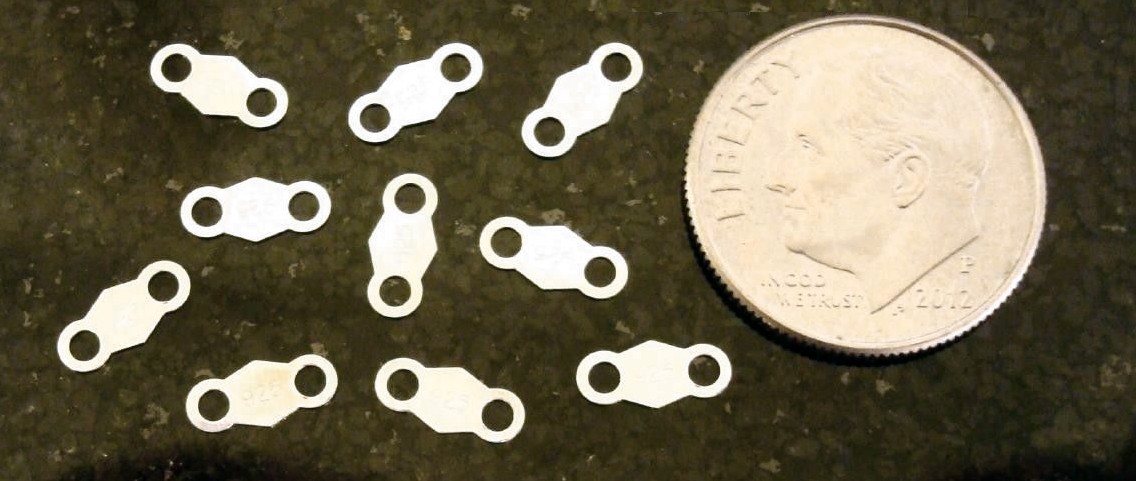 10 Sterling silver stamped 925 chain clasp tags findings clasp ends ...