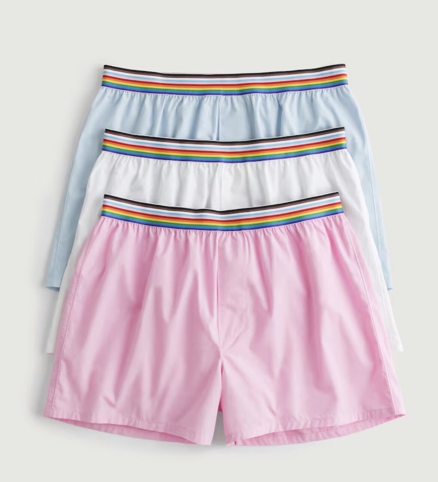 Gilly Hicks Hollister Underwear Pride Woven Boxer 3 Pack Small (29-30 ...